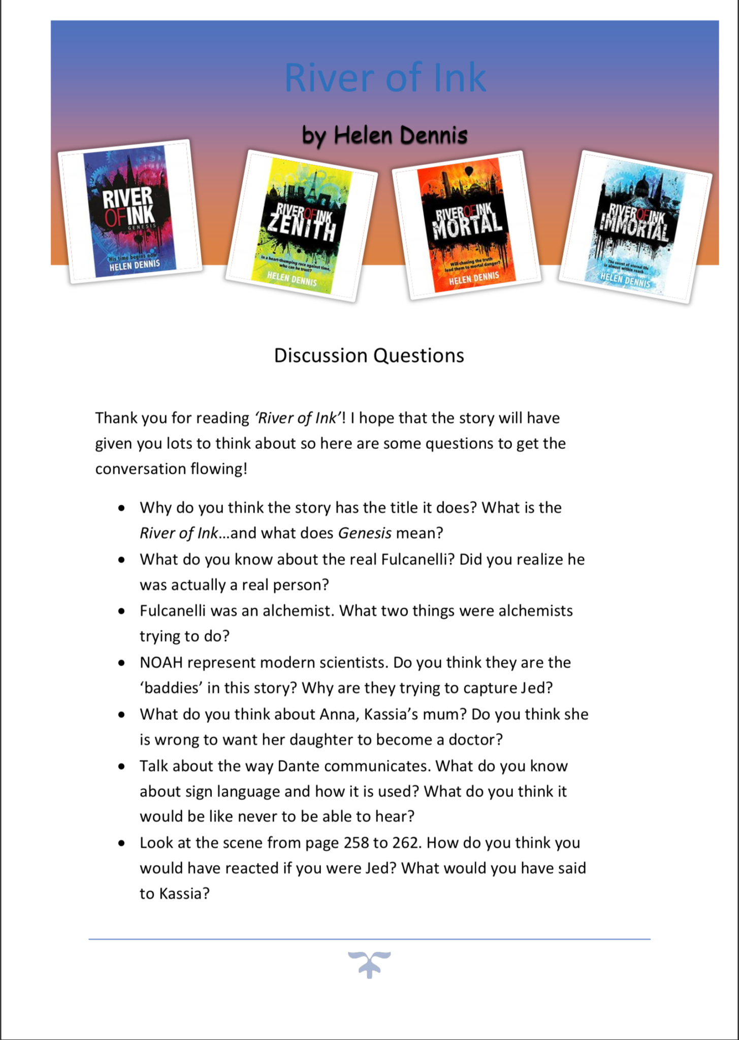 Let’s talk about The River of Ink series – Helen Dennis Books